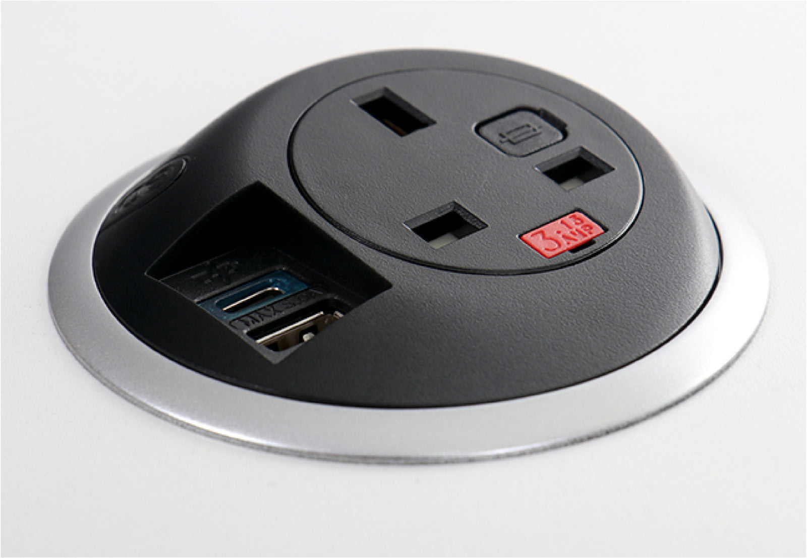 OE PixelTUF Black In-Surface Unit | UK 13A Socket, USB A & USB-C Fast ...